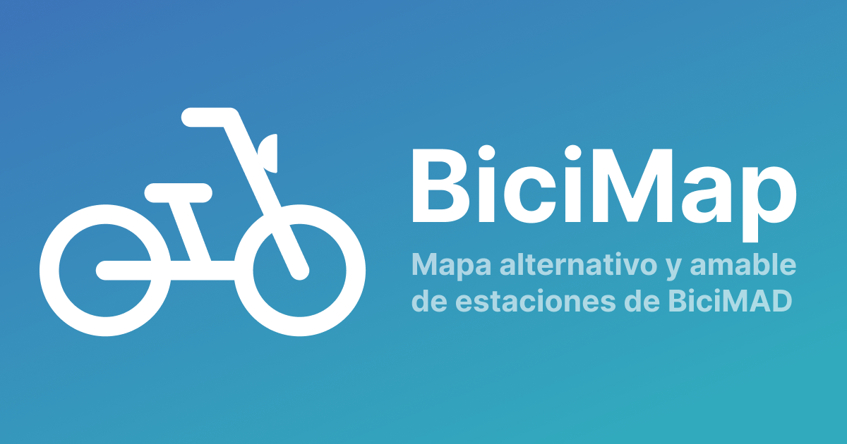 Bicimap - Mapa alternativo y amable de estaciones de BiciMAD y Bicing